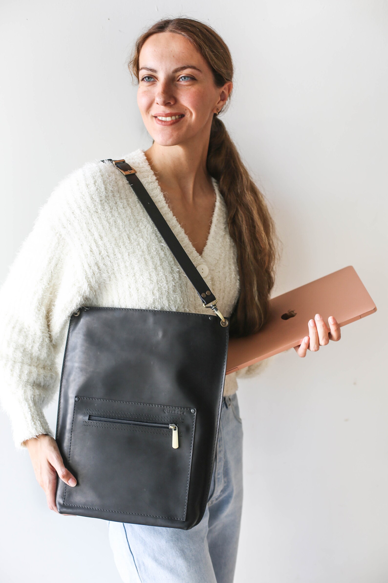 Leather Backpack Women, Slim Leather Backpack Purse With Zipper ...