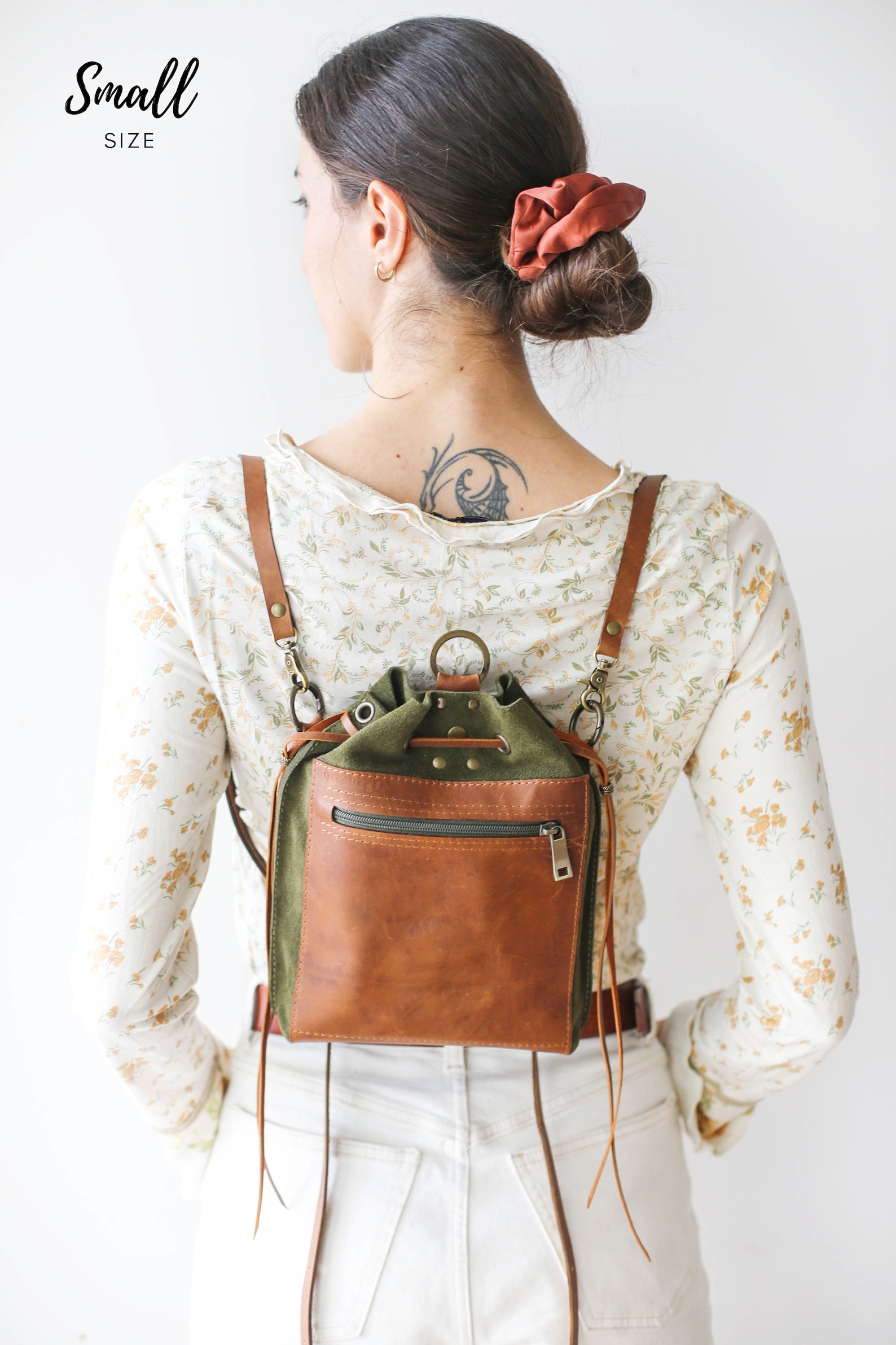 Leather Bucket Bag Leather Backpack Purse Leather Bag | Etsy