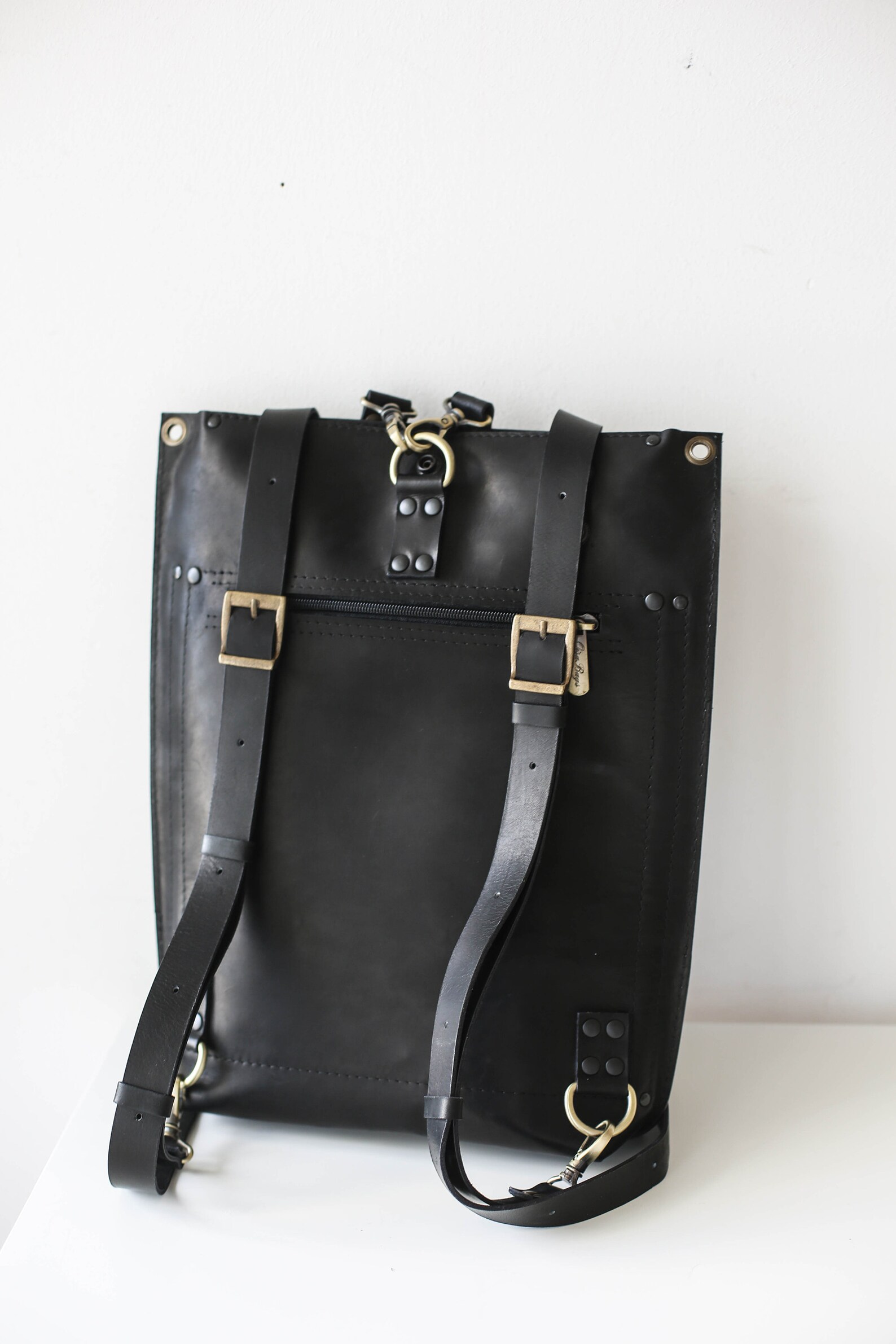 Leather Backpack Women, Slim Leather Backpack Purse With Zipper ...