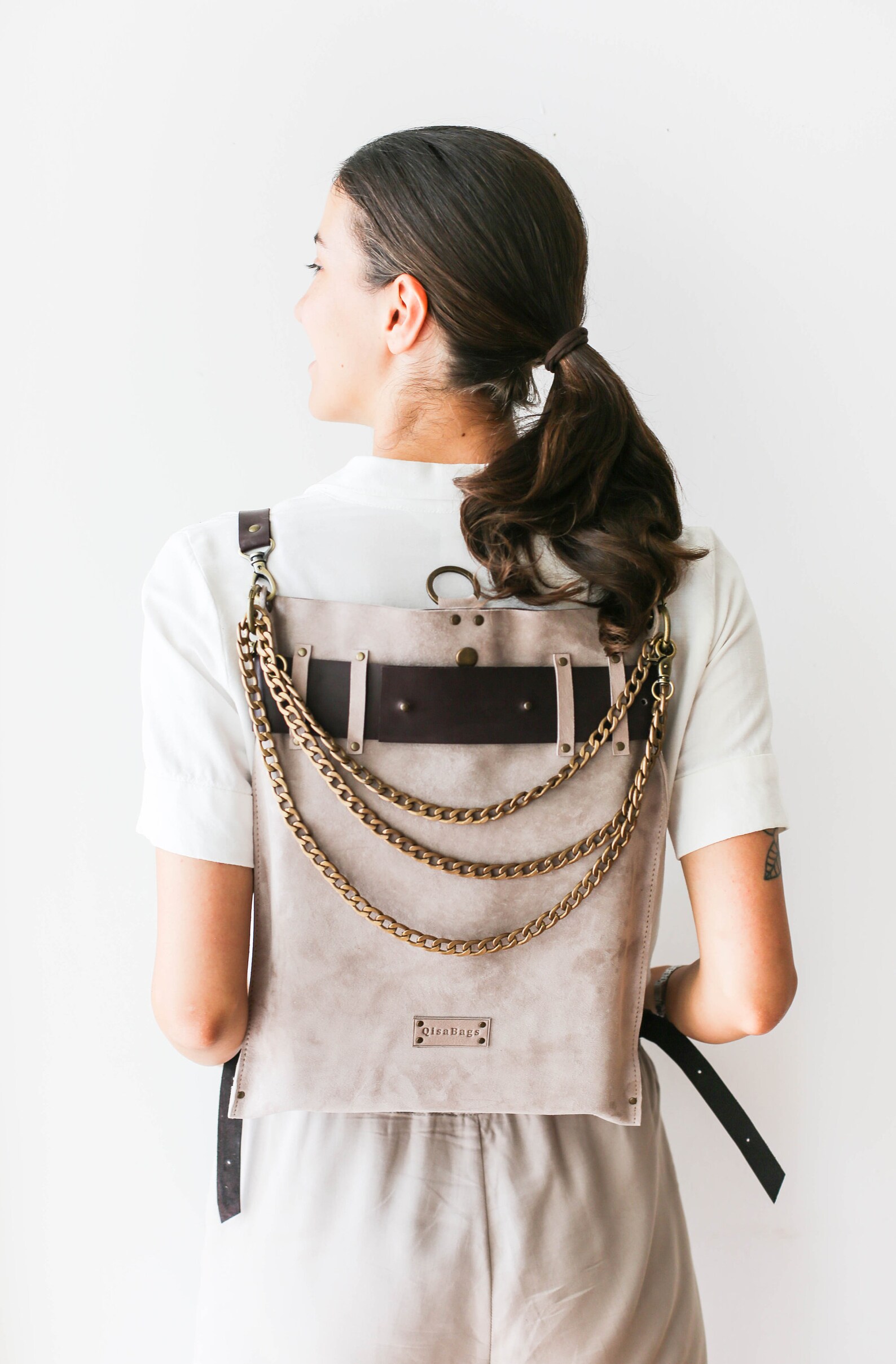 Gray Leather Bag Backpack for Women Convertible Suede Bag - Etsy