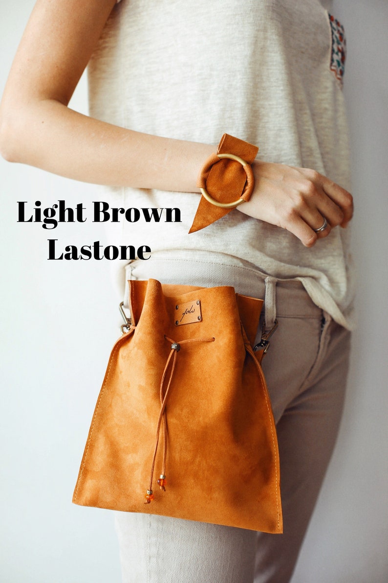 Small Brown Bag Travel Pouch Suede Crossbody Bag - Etsy Sweden