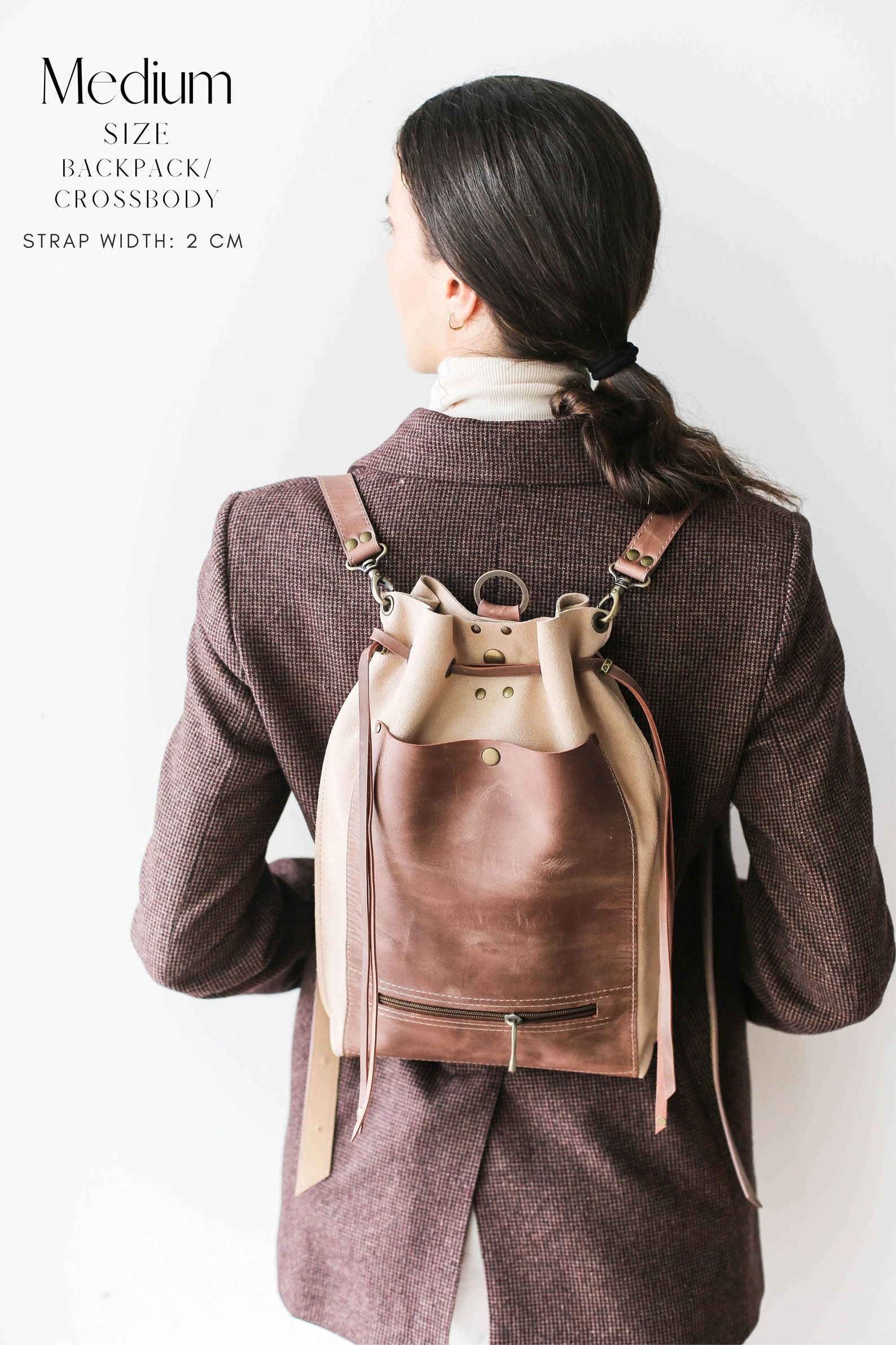 Beige Leather Backpack Purse Leather Travel Backpack - Etsy