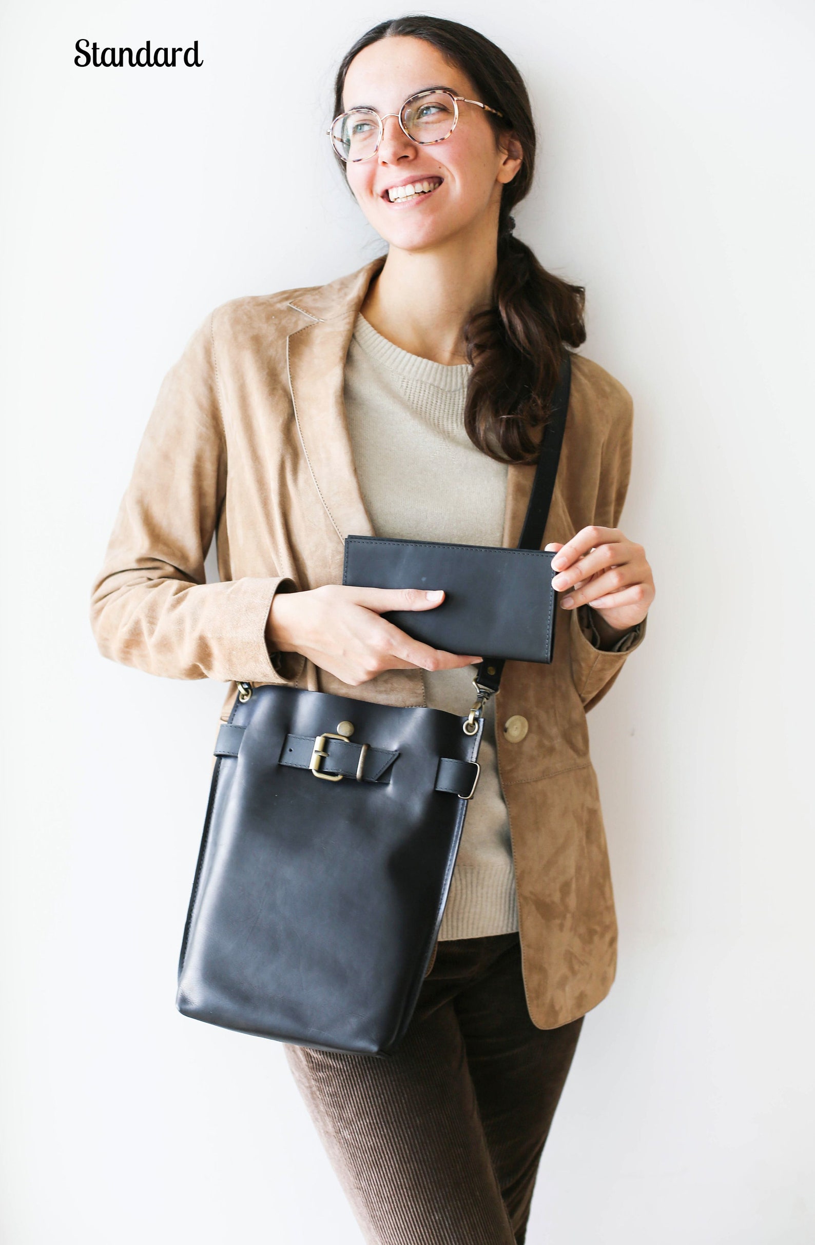 Black Backpack Women Black Backpack Purse Black Leather | Etsy