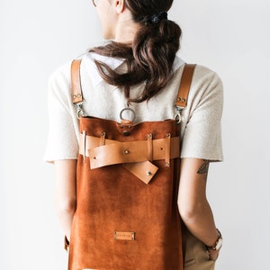 Leather Backpack Cognac Brown Backpack Brown Suede Bag Boho - Etsy