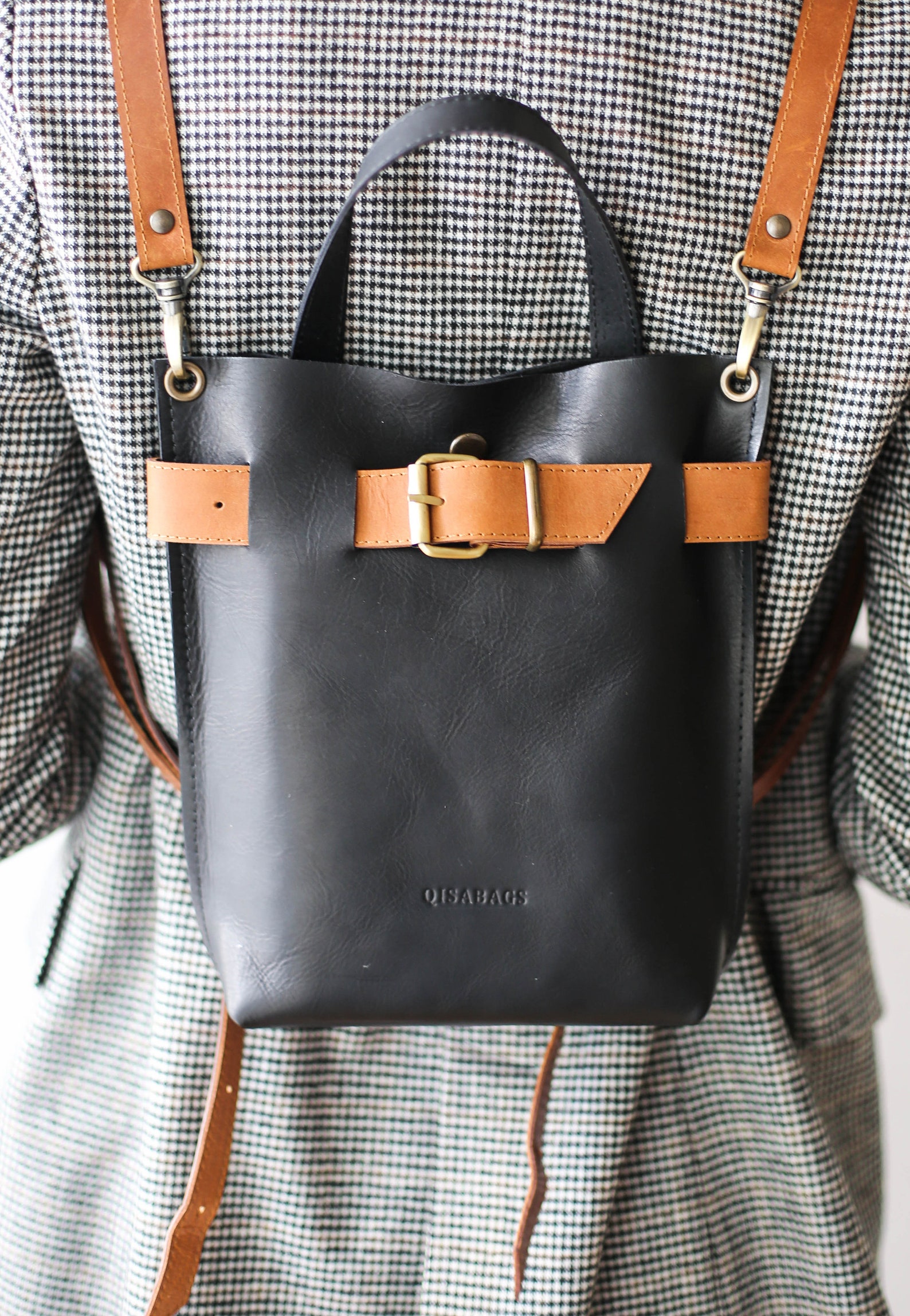 Mini Leather Backpack Black Leather Backpack Backpack Purse - Etsy