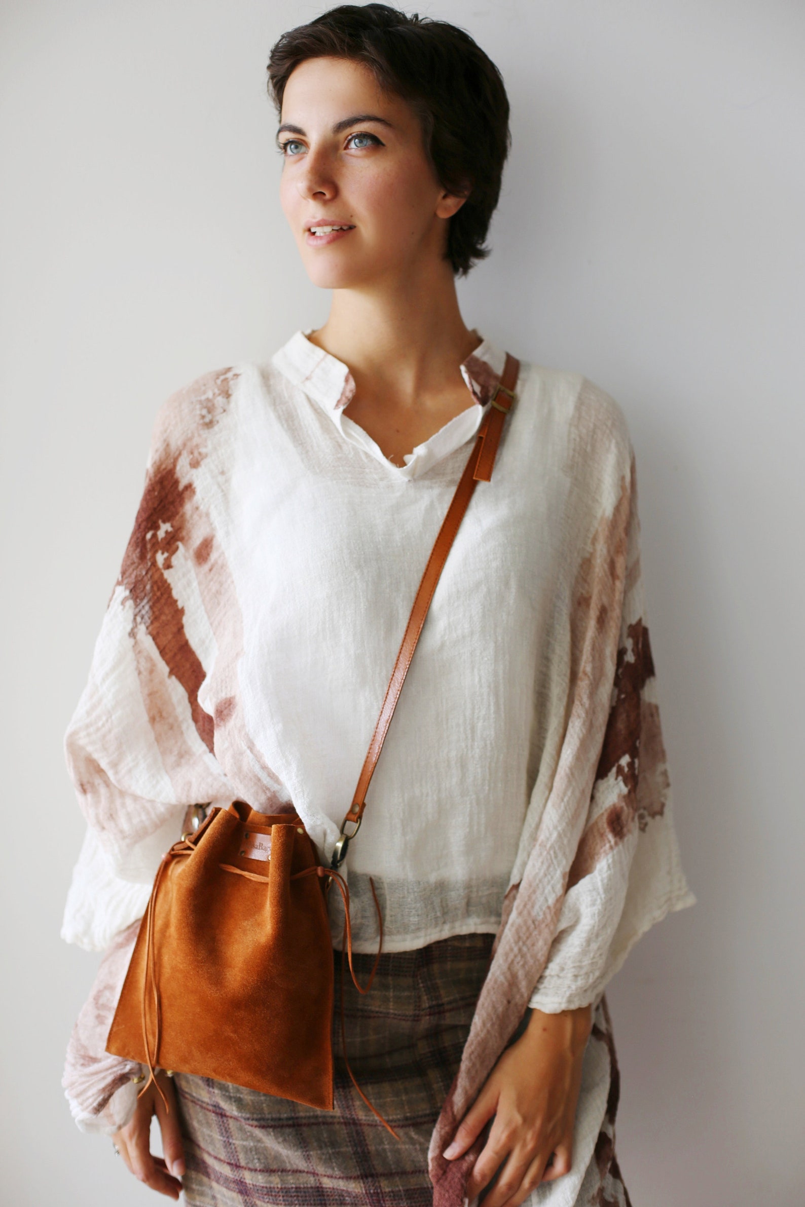 Small Brown Bag Travel Pouch Suede Crossbody Bag - Etsy Sweden