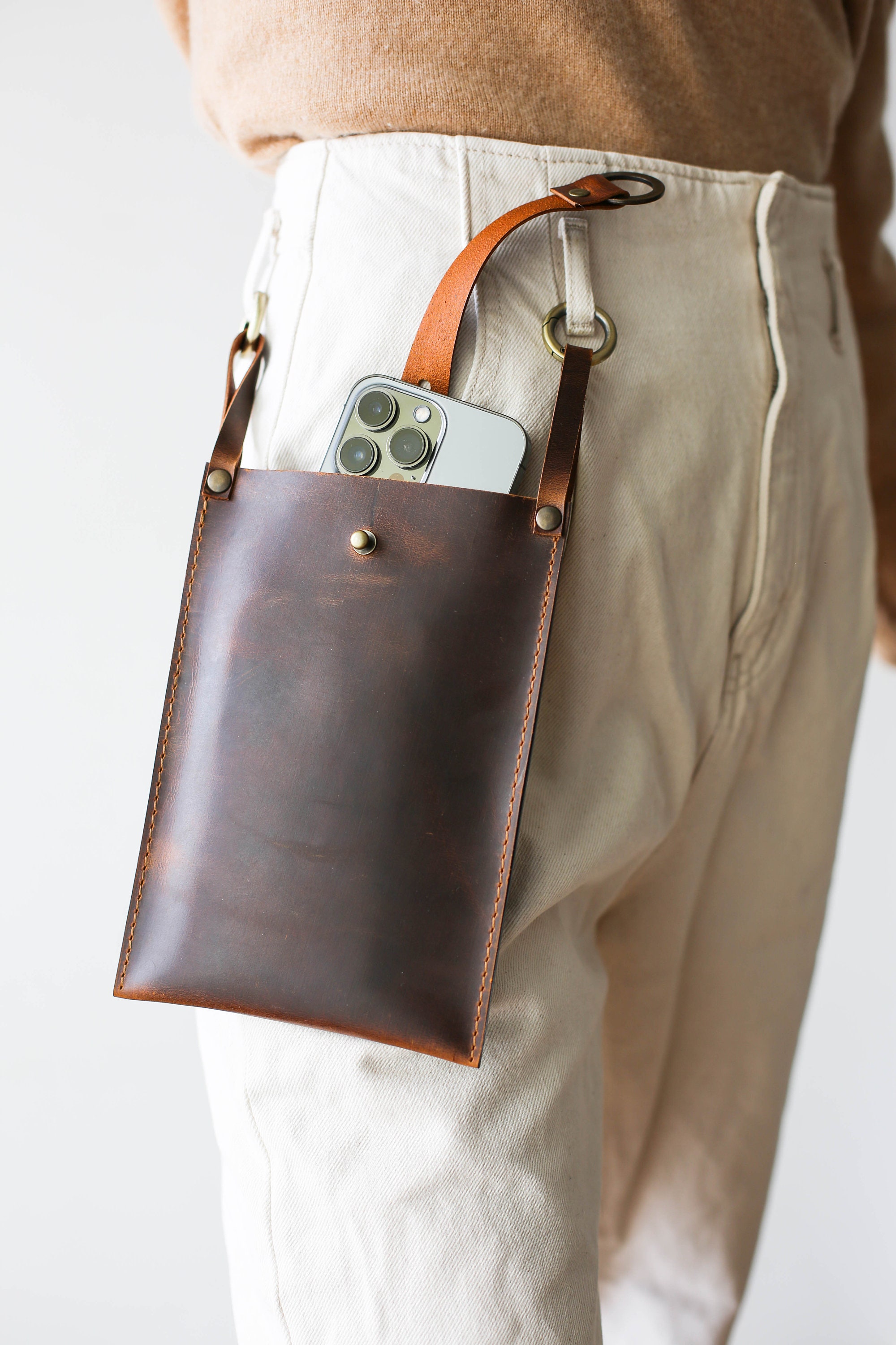 Leather Phone Wallet, Leather Crossbody Phone Bag, Small Leather Purse ...