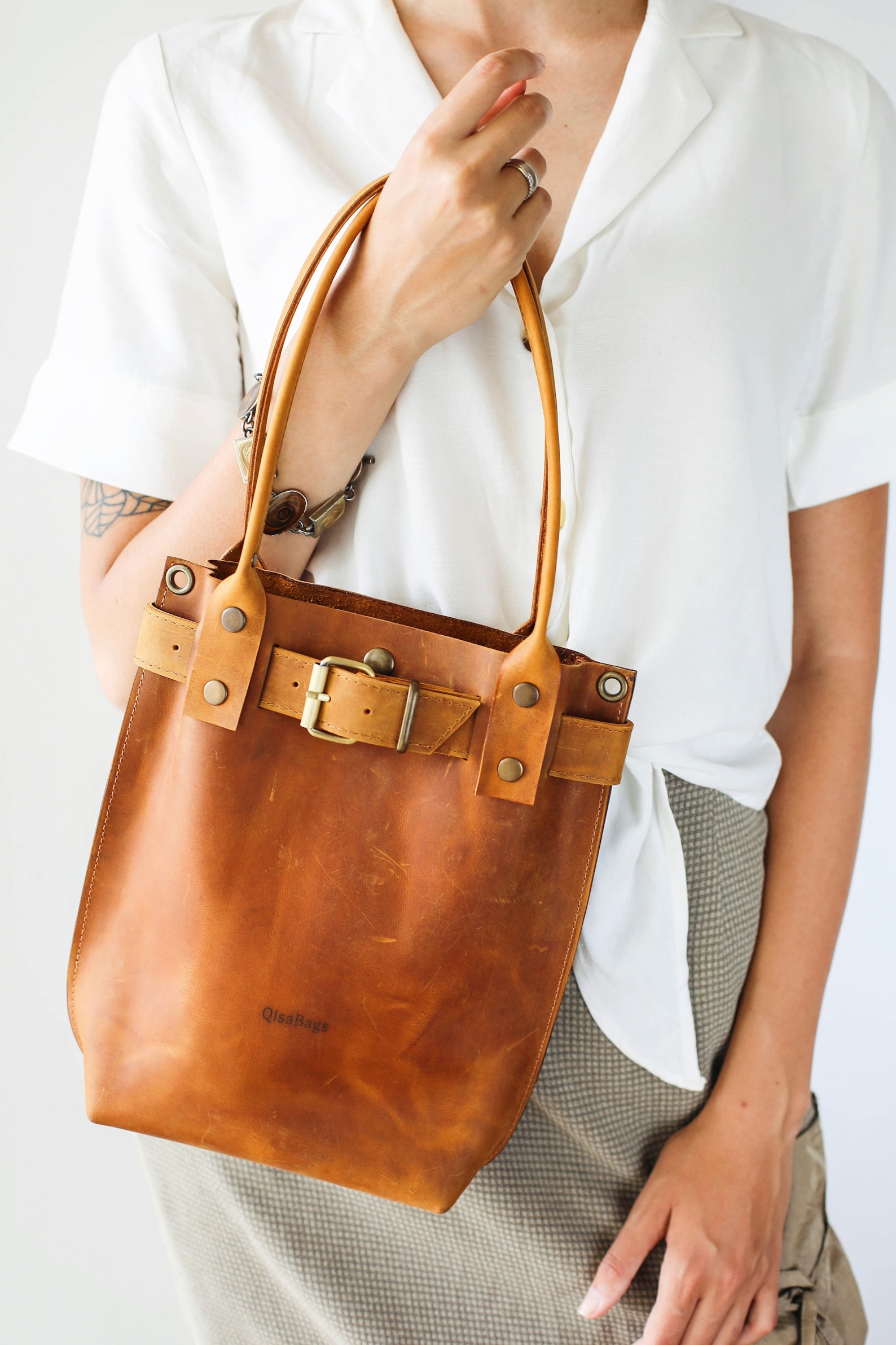 Leather Handbag Leather Shoulder bag Brown Leather Tote | Etsy