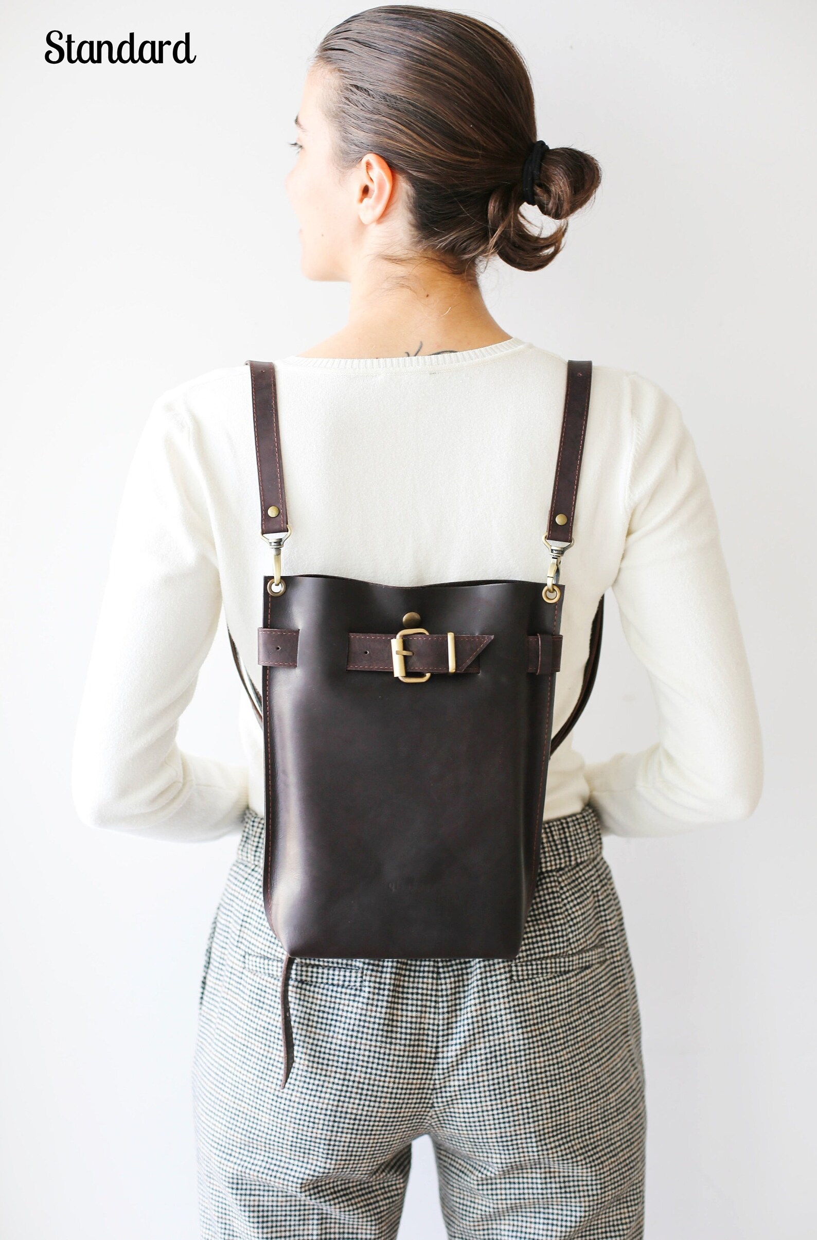 Dark Brown Leather Backpack Women Leather Rucksack Travel - Etsy