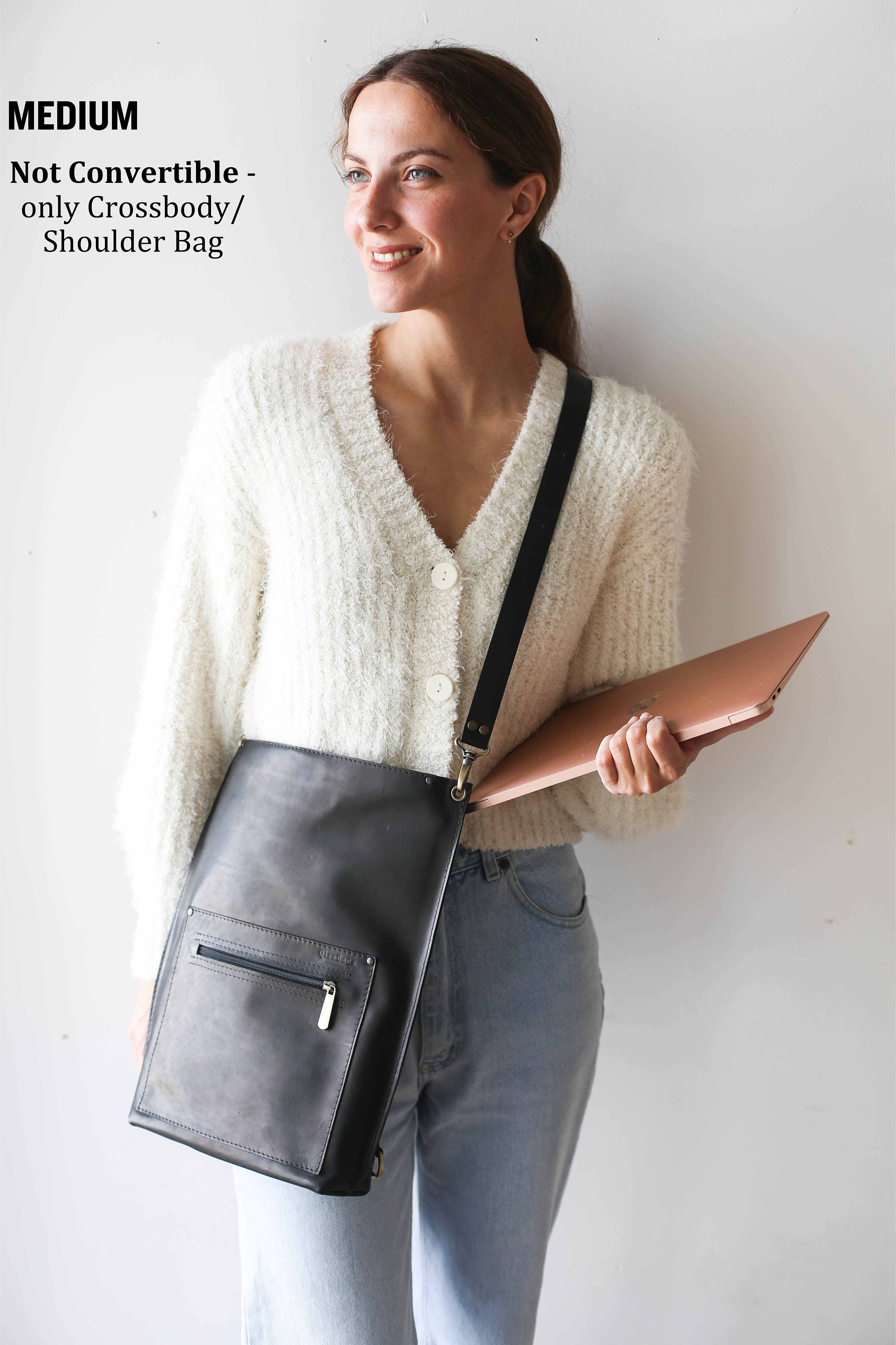 Leather Backpack Women, Slim Leather Backpack Purse With Zipper ...