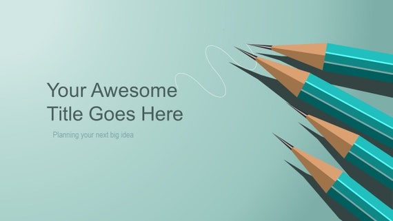 Teal Business Powerpoint Template - Etsy