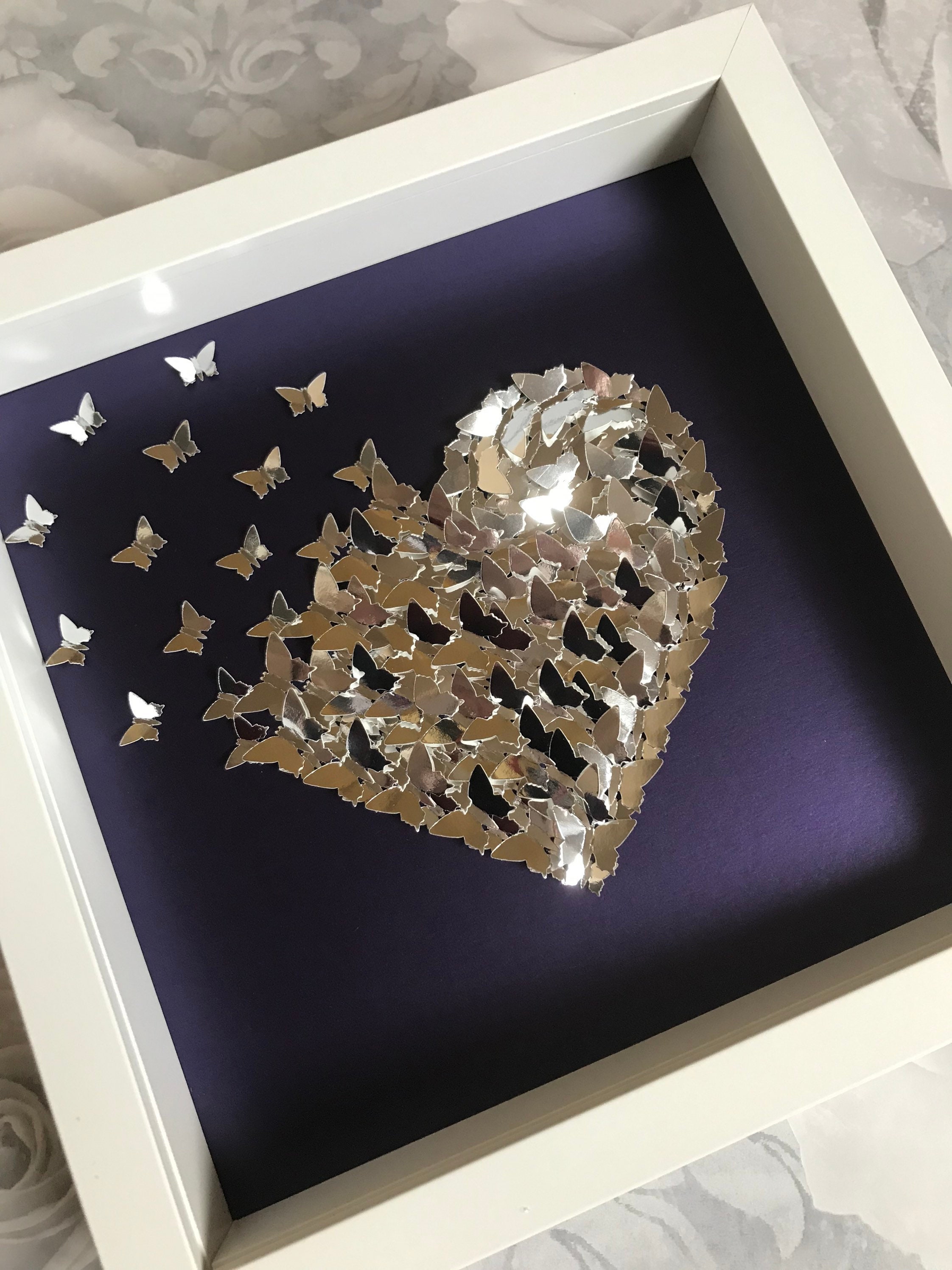 Butterfly Heart Box Frame Butterflies Heart Frame Butterfly - Etsy UK