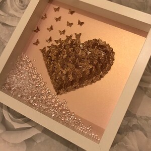 Rose Gold Butterfly Heart Box Frame Butterflies Heart Frame - Etsy