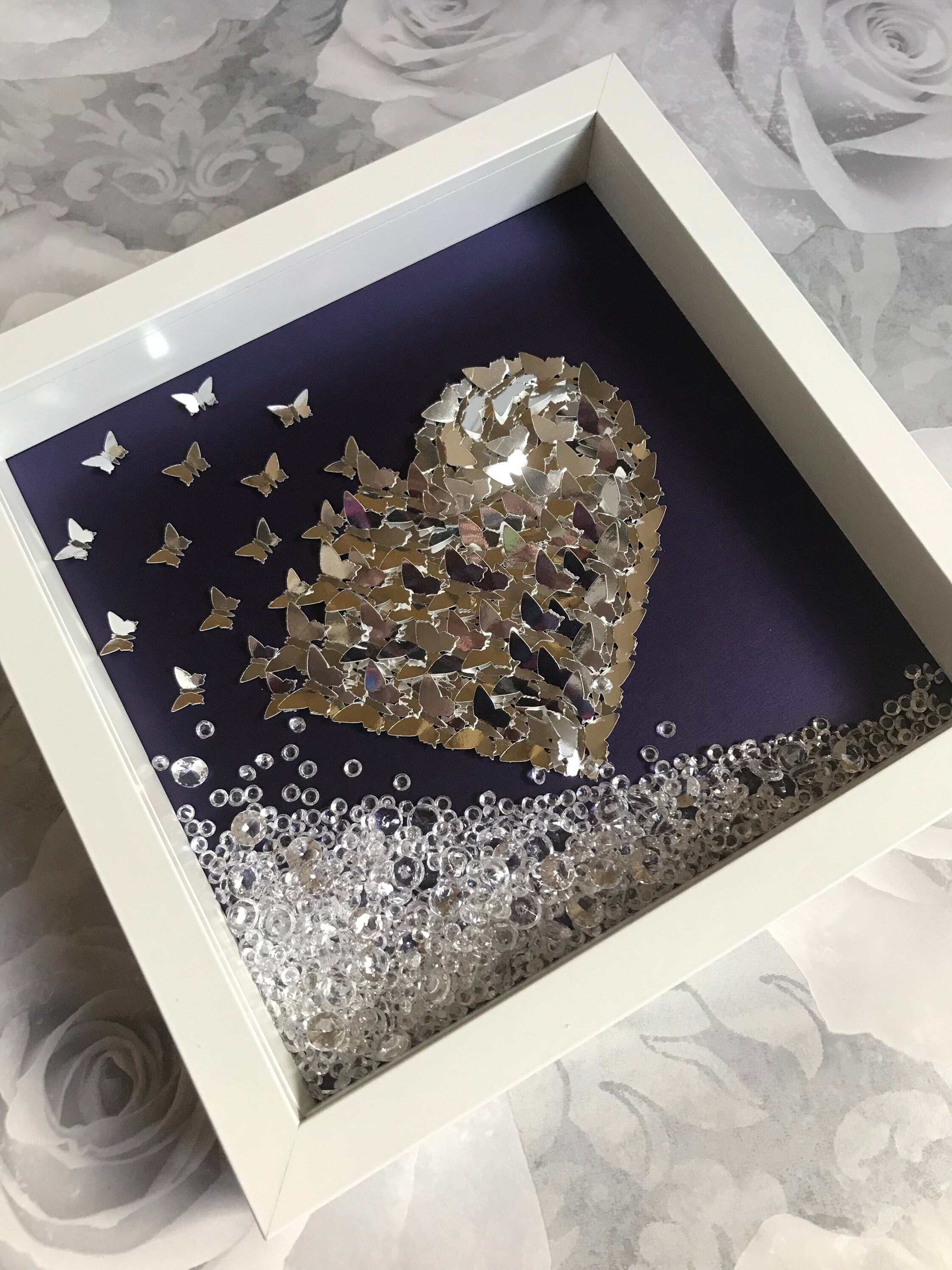 Butterfly Heart Box Frame butterflies heart frame butterfly | Etsy
