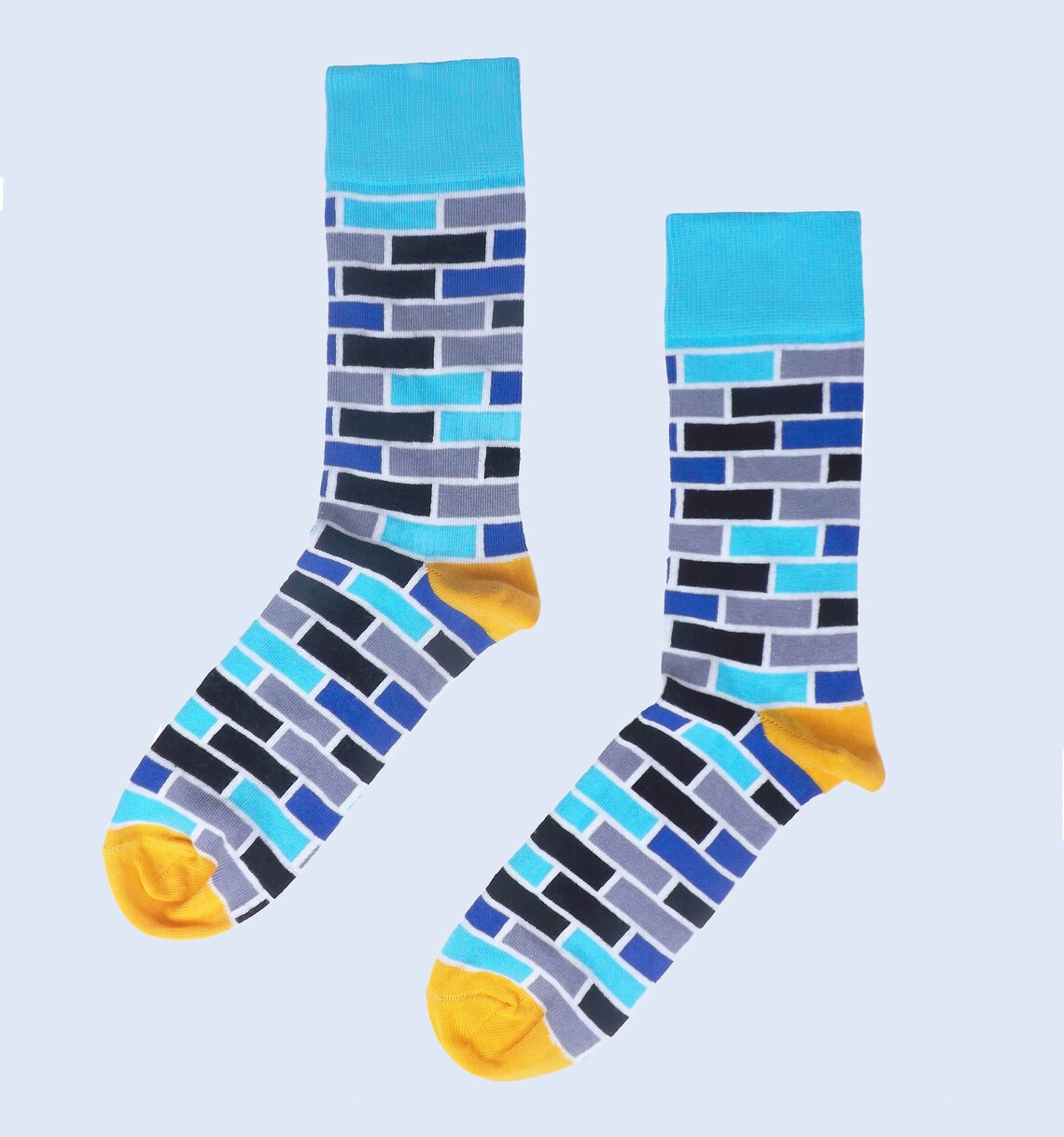 Blue Bricks Socks - Sock Bricks || UK 8-11 || Best Man, Gift, Christmas ...