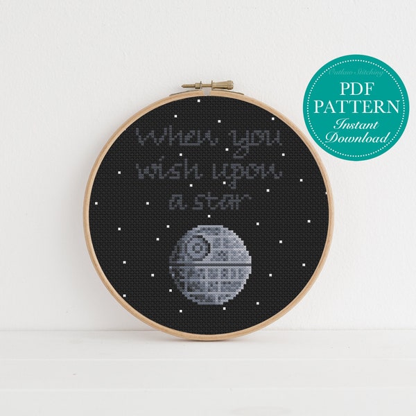 Death Star Cross Stitch - Etsy