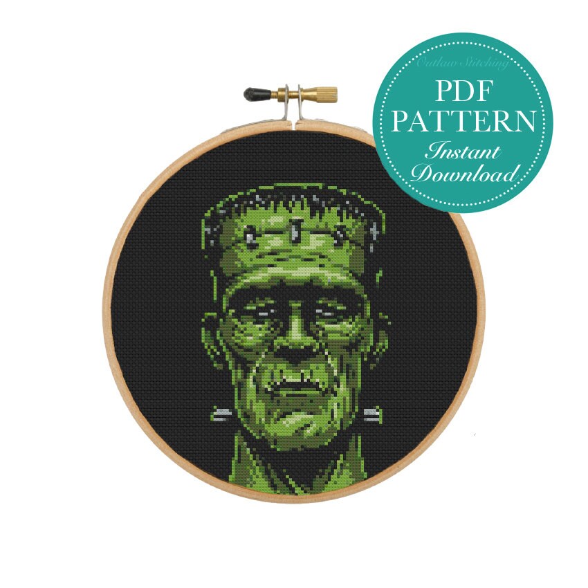 Counted Cross Stitch Pattern - Frankenstein, Classic Horror, Movie ...