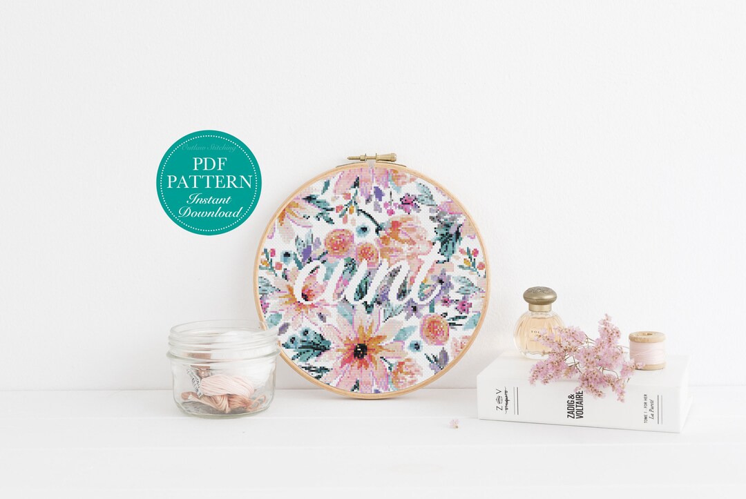 Counted Cross Stitch Pattern - Floral C*nt, Subversive, Swear Word ...
