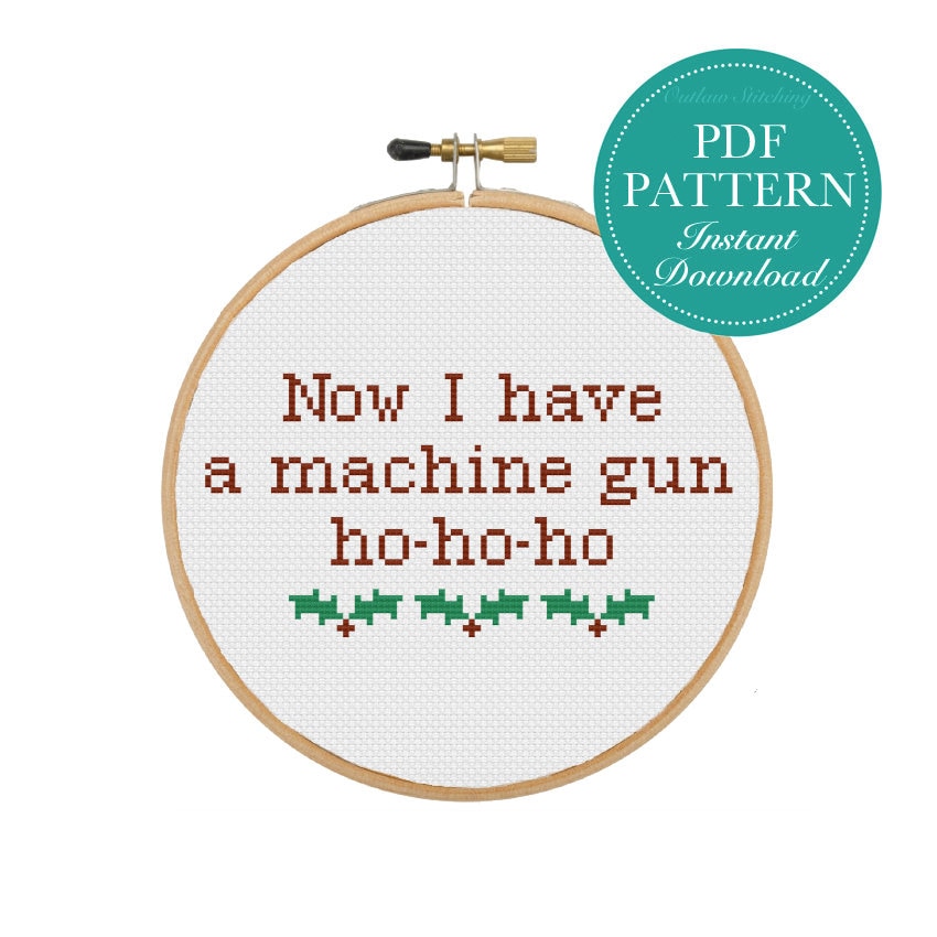 Cross Stitch Sewing & Needlecraft Now I have a Machine Gun PATTERN Die ...