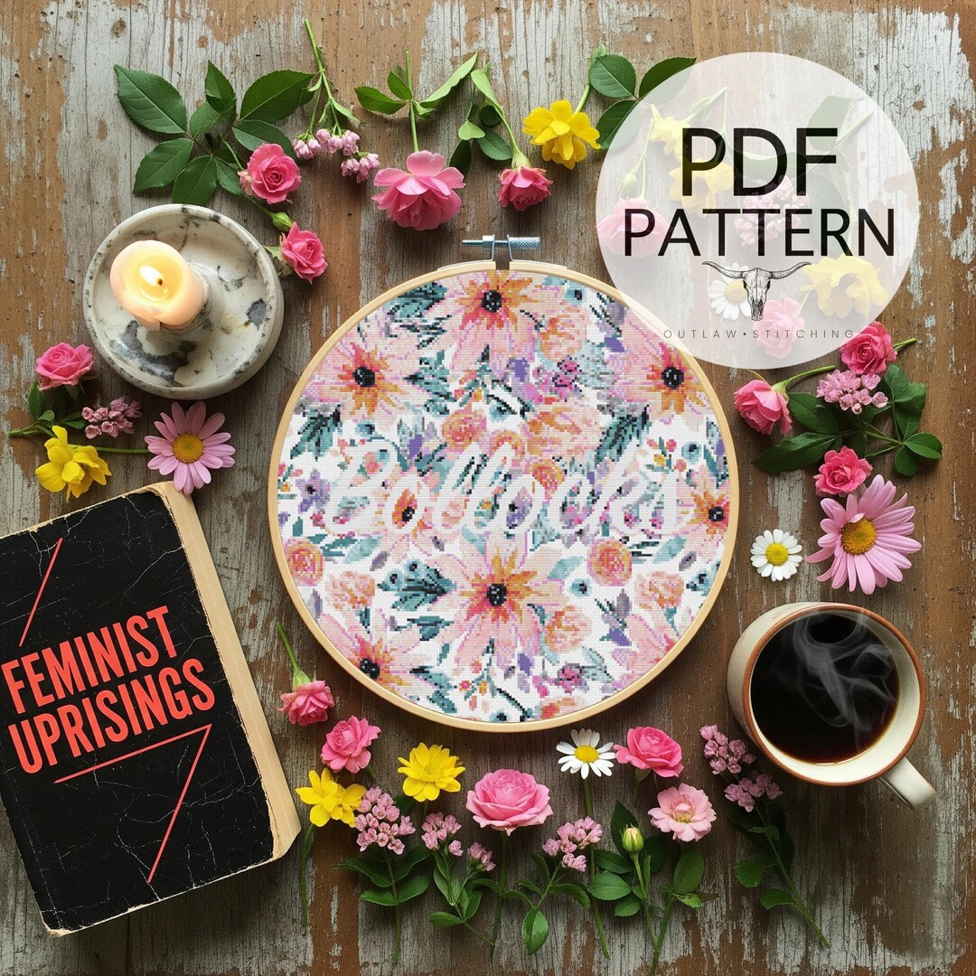 Counted Cross Stitch Pattern - Floral Bollocks, Subversive, Swear Word ...