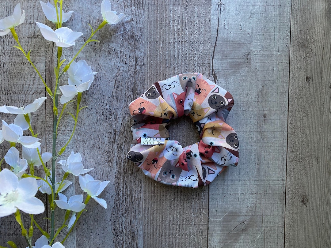 Cat Print Scrunchies, JUMBO Skull Hair Tyes, Fun Hair Ties, Scrunchy ...