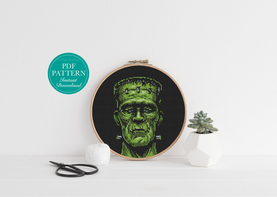 Counted Cross Stitch Pattern - Frankenstein, Classic Horror, Movie ...