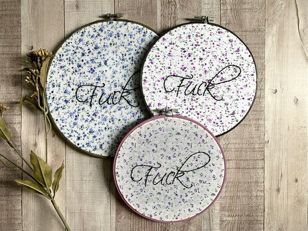 Ready to Hang Subversive Embroidery, Twat With Flowers, Fuck, Don't Do ...