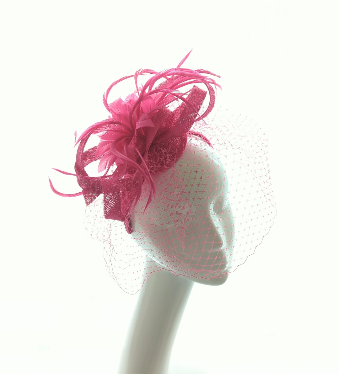 Fuchsia Feather Wedding Fascinator, Fuchsia Feather Fascinator, Fuchsia ...