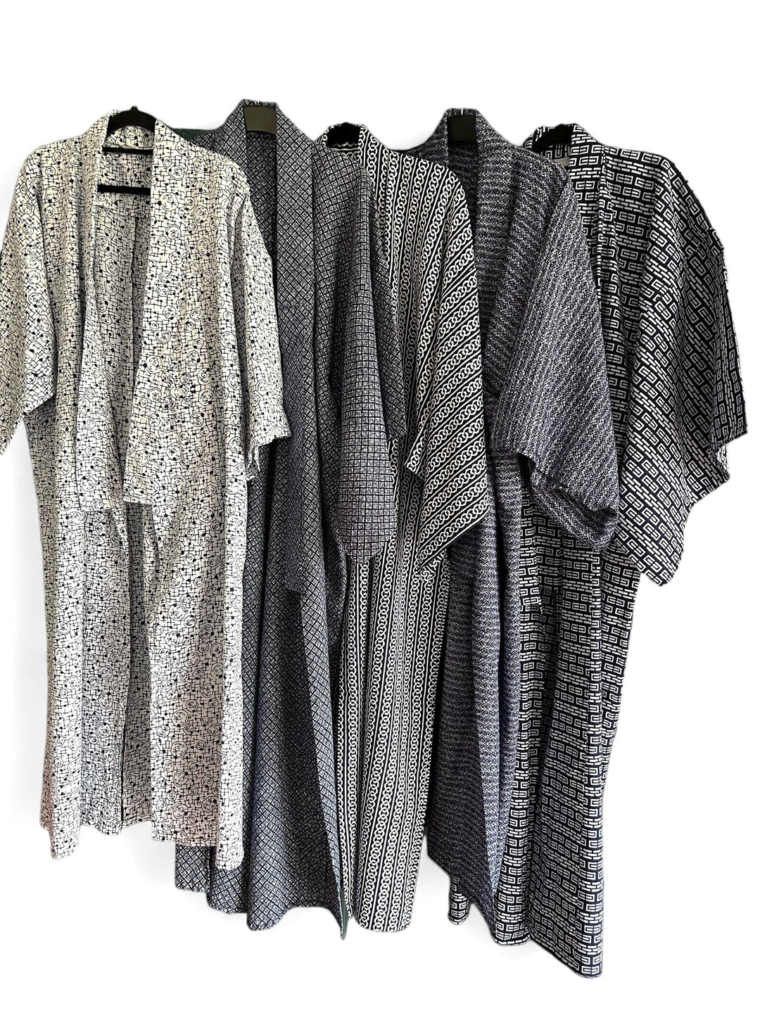 JAPANESE COTTON YUKATA, Indigo and White Summer Kimono, Choice of 5 ...