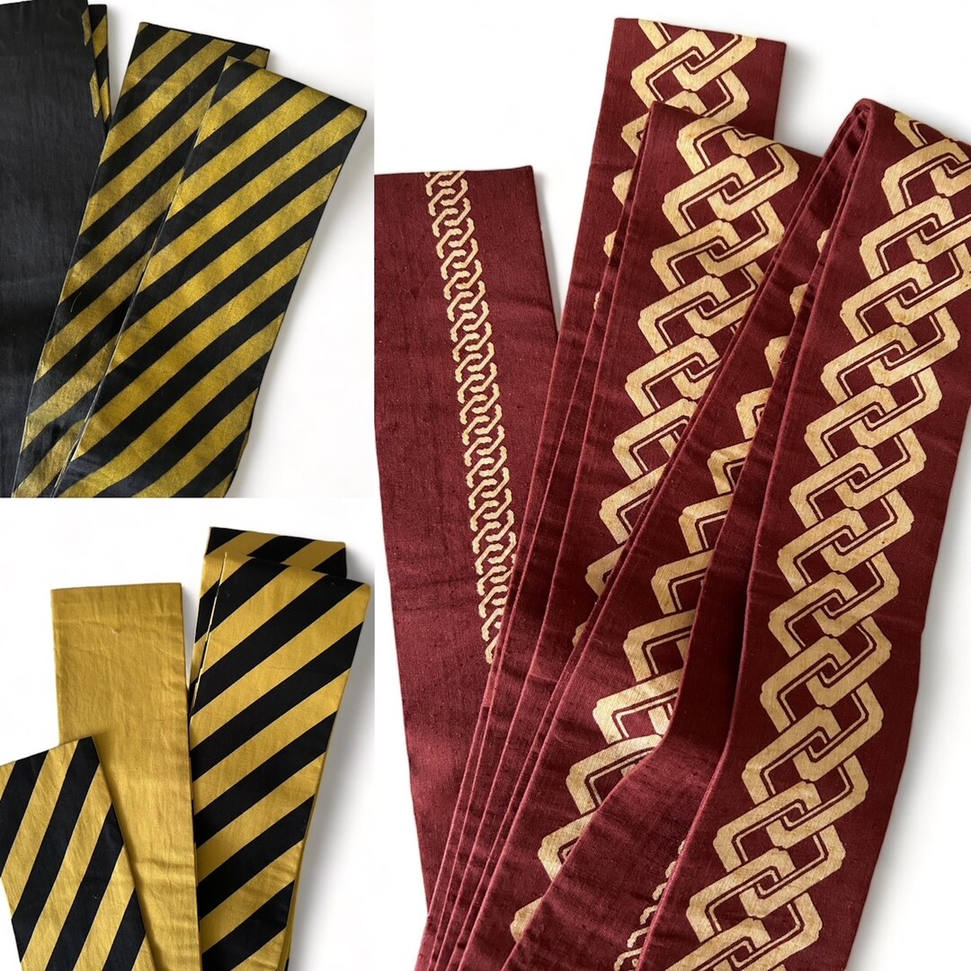 MENS JAPANESE OBI, 3 X Vintage Belts for Summer Kimono, Yukata, Cotton ...