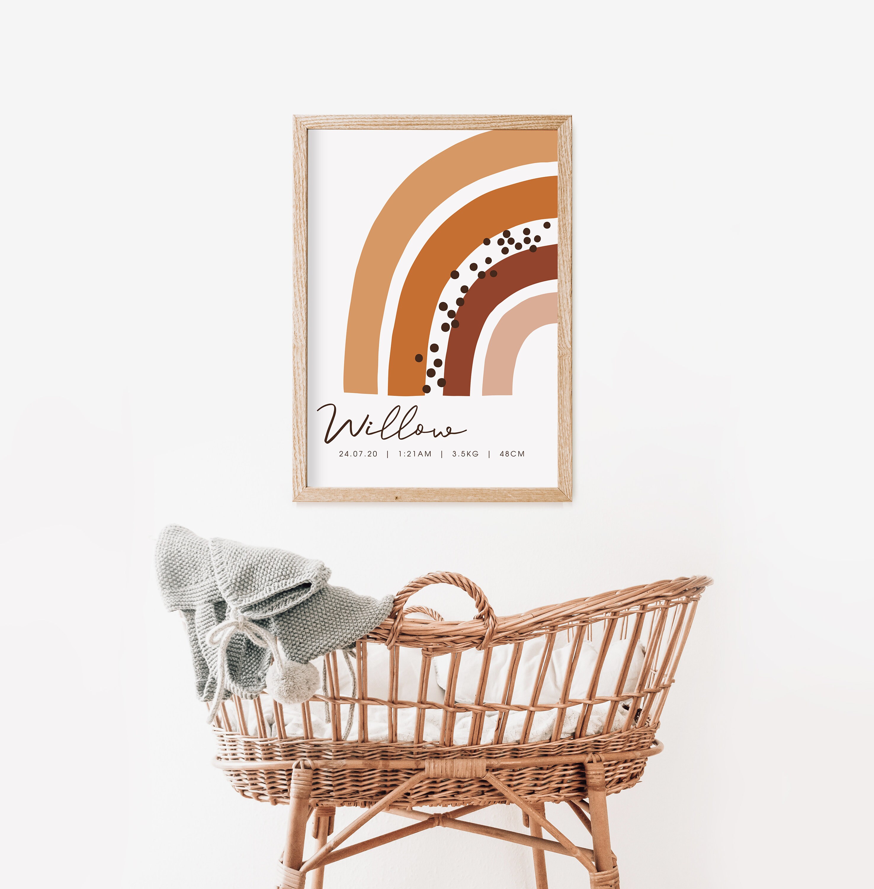 Home & Living Boho Rainbow Decor Baby Keepsake Boho Birth Announcement ...