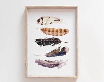 Bird Feathers Print | Etsy
