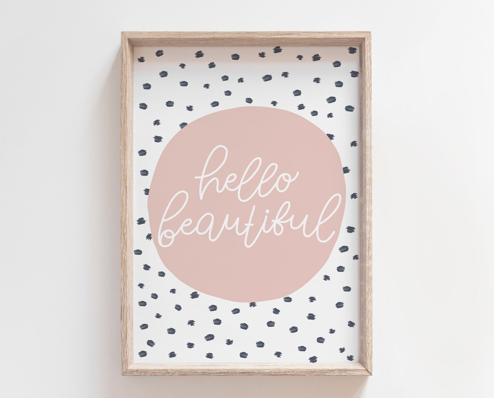 Hello beautiful girls nursery wall art girls scandi room | Etsy