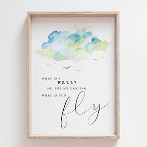 What If I Fall? Oh but My Darling What If You Fly, Boys Nursery Print ...