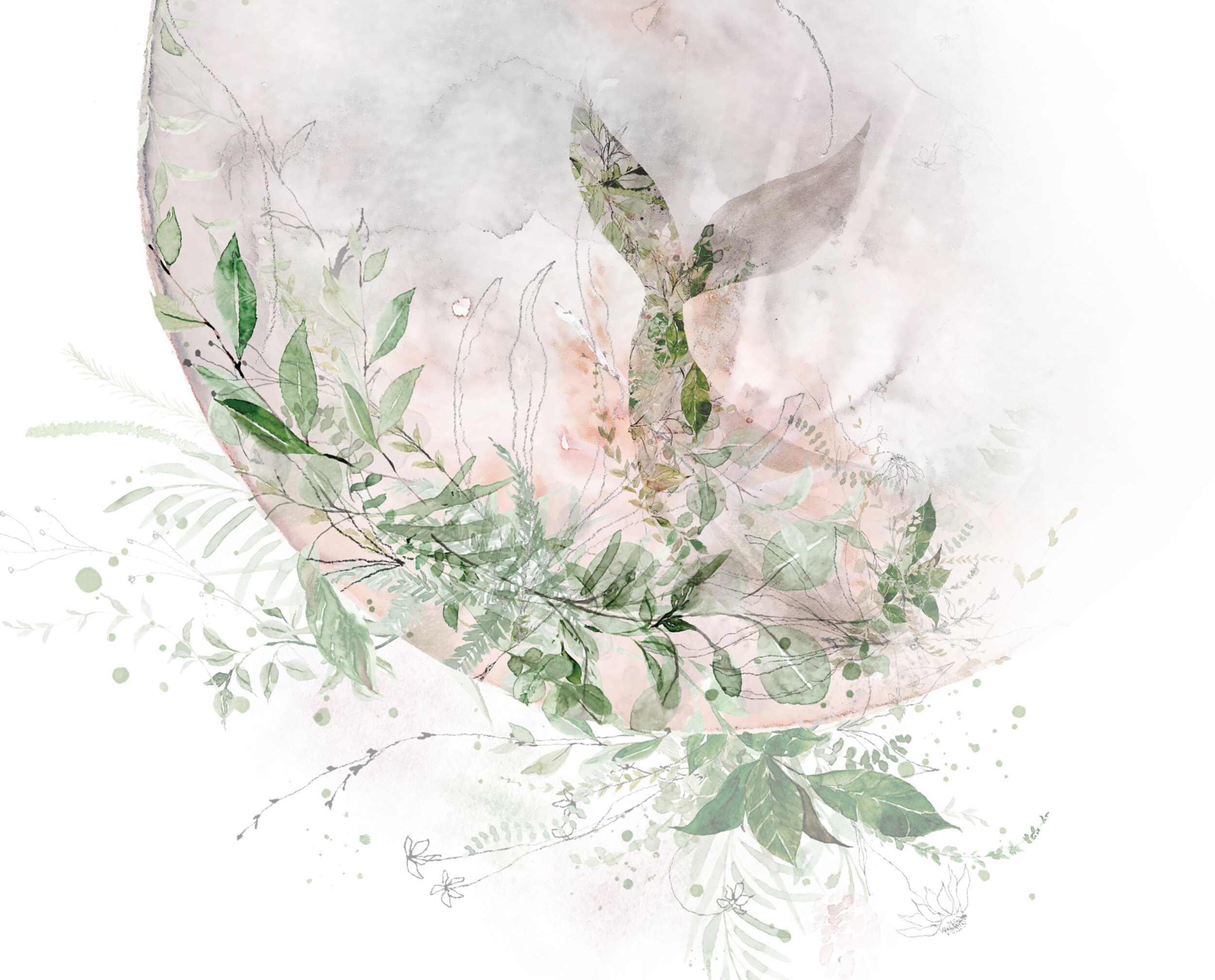 Moon Nursery Print Set Girls Birth Print Set Botanical | Etsy