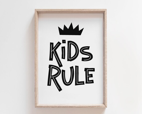 Kids Rule Kids Rule Print Kids Wall Art Kids Room Décor | Etsy