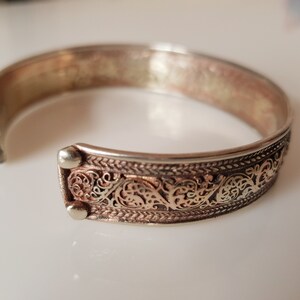 Handmade Tri-metal Bracelet . Floral String Pattern & Hidden Dragon ...