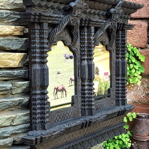 Traditional Nepali Double Window Picture Frame, Hand Carved in Nepal - Etsy