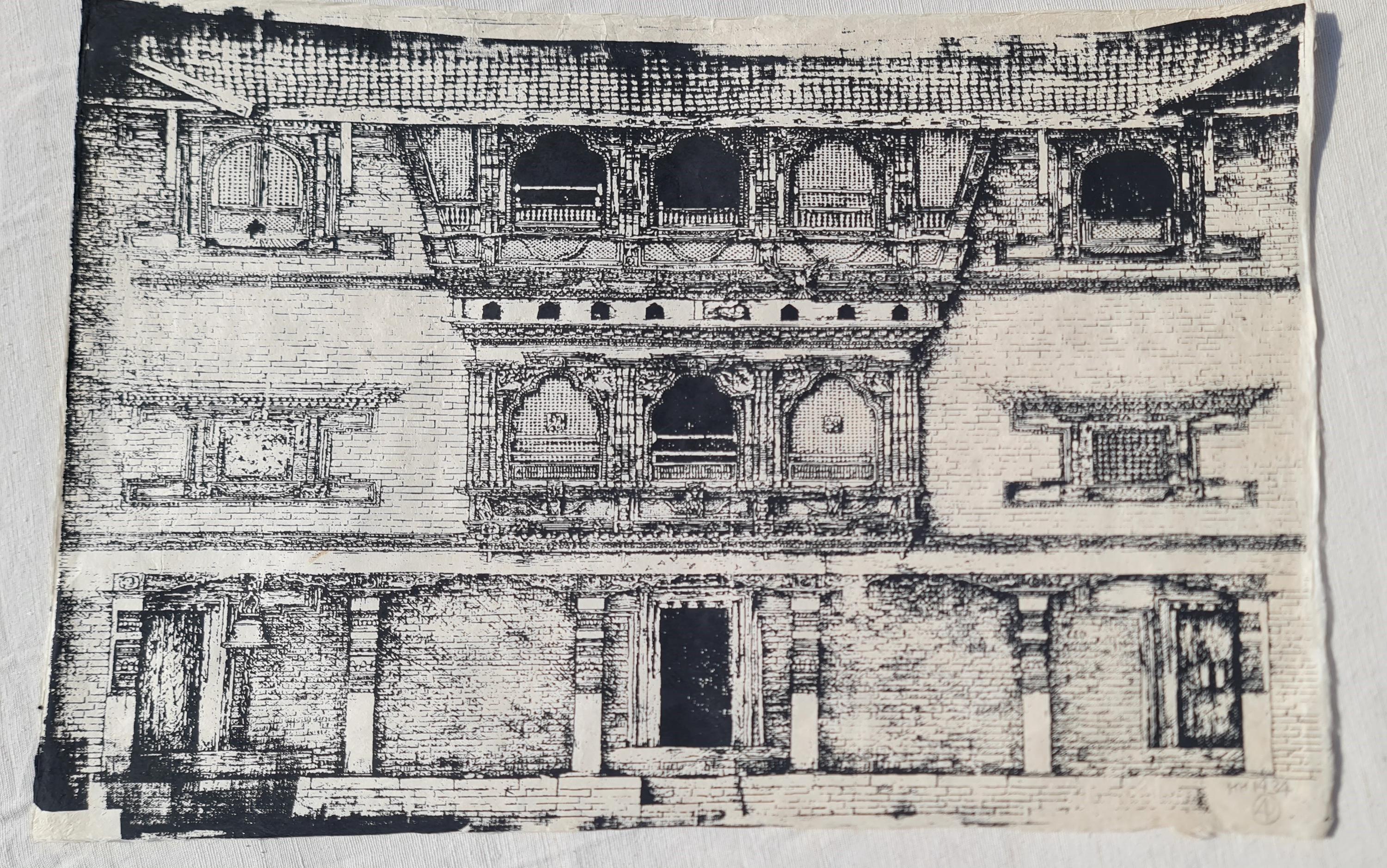 Large Unframed Art Print, Silk Screen Printed on Nepali Lokta Paper ...