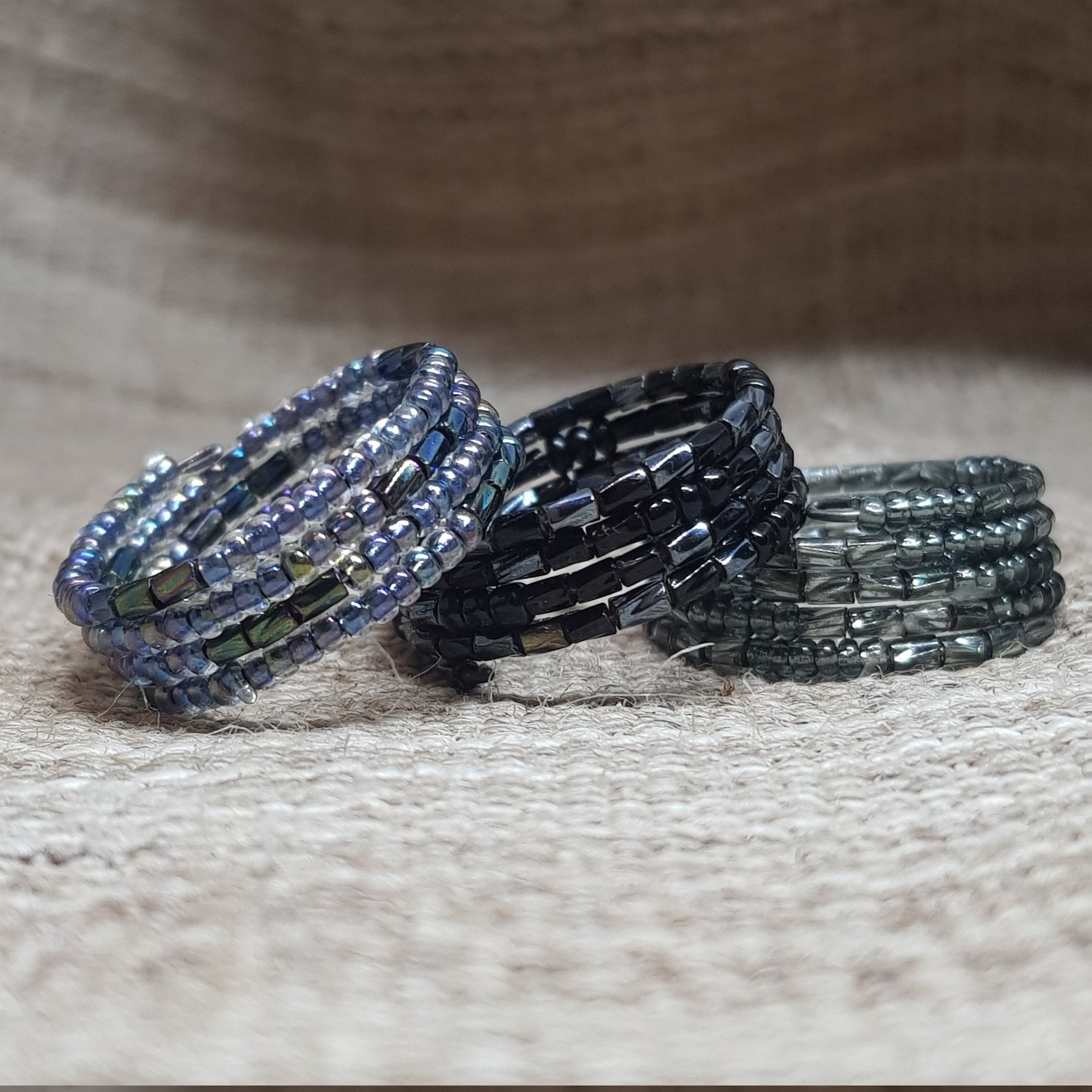 Stackable Beaded Rings sets of 3 Handmade in Nepal | Etsy