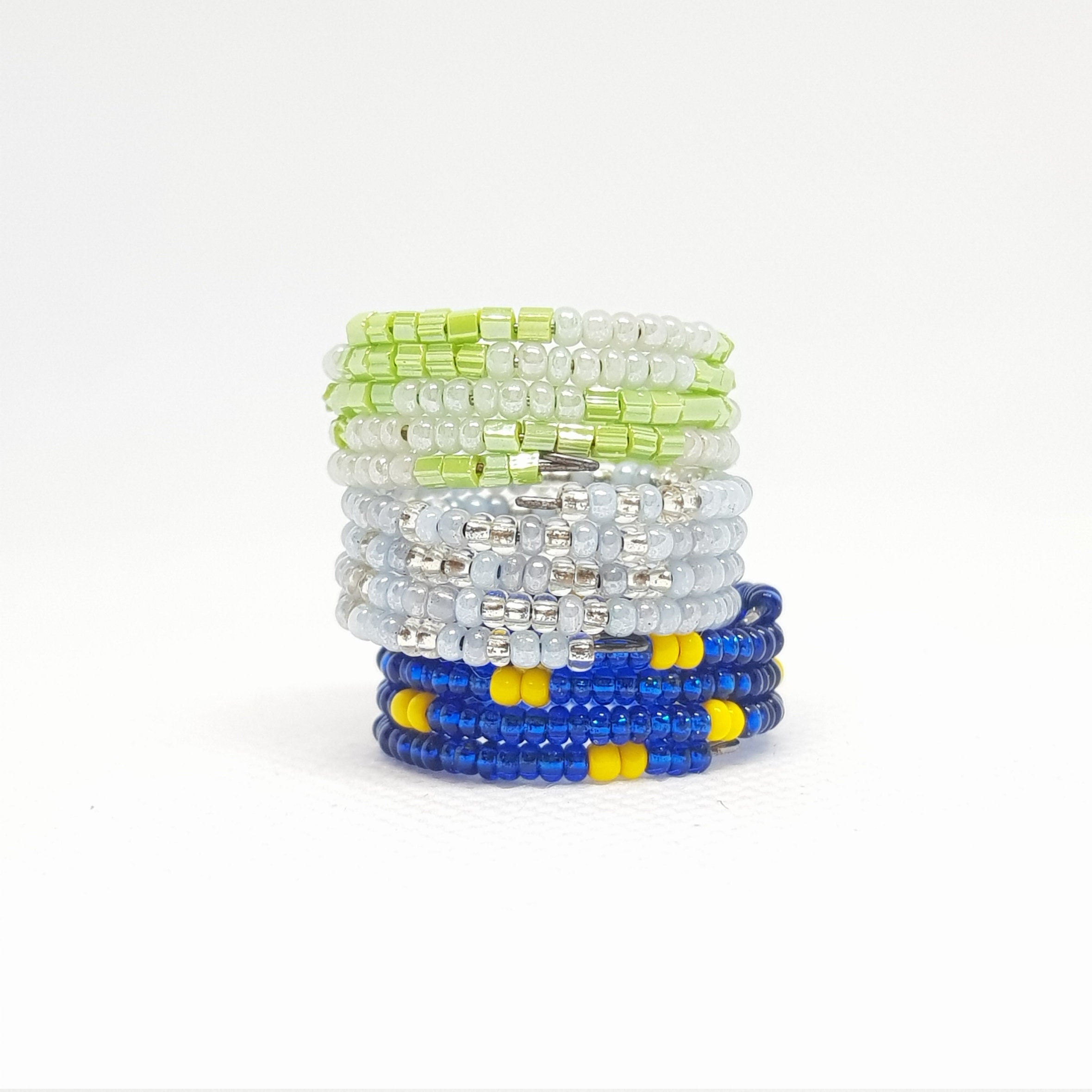 Stackable Beaded Rings sets of 3 Handmade in Nepal | Etsy