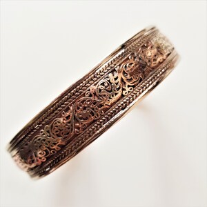 Handmade Tri-metal Bracelet . Floral String Pattern & Hidden Dragon ...
