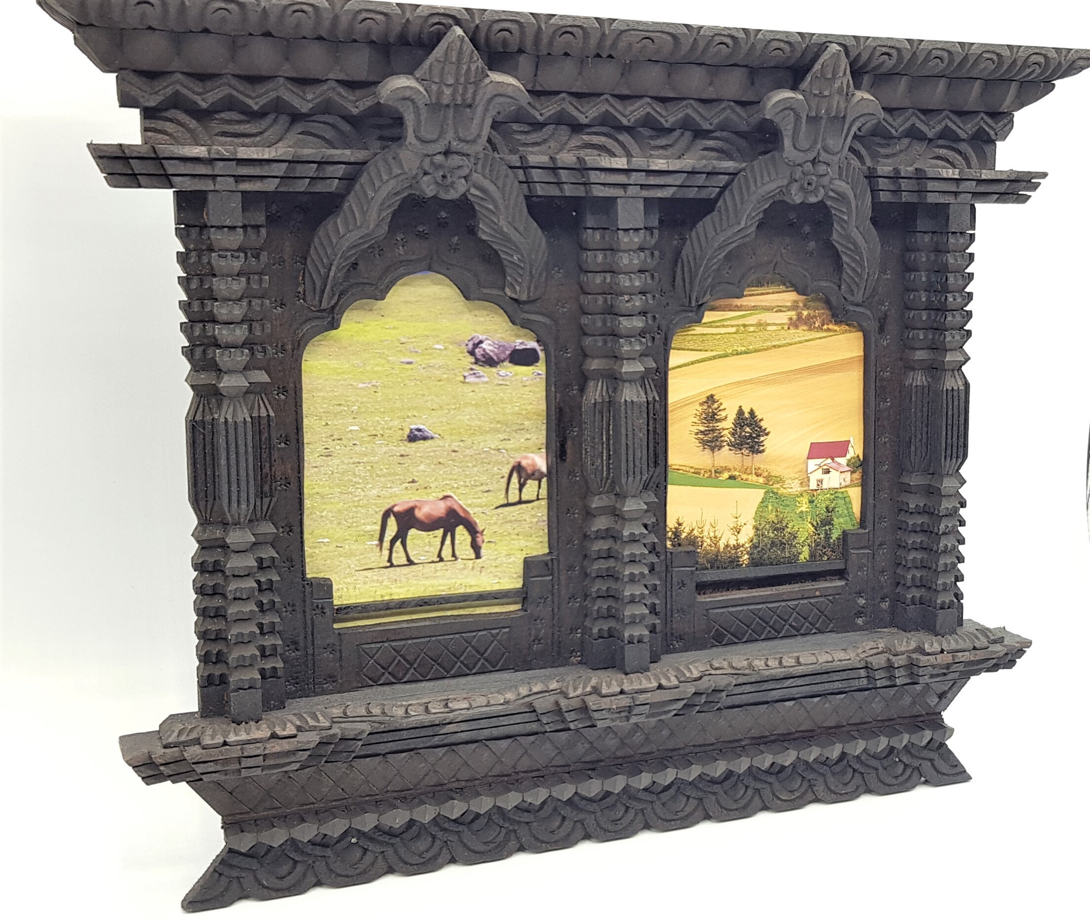 Traditional Nepali Double Window Picture Frame Hand Carved in - Etsy