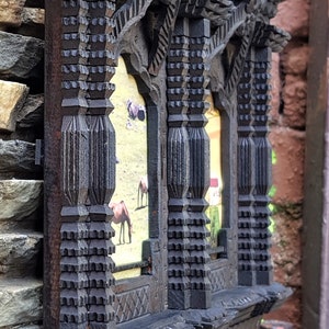 Traditional Nepali Double Window Picture Frame, Hand Carved in Nepal - Etsy