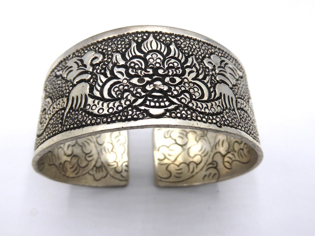 Chunky Handmade Pewter Cuff Talisman. Engraved With the Protector ...