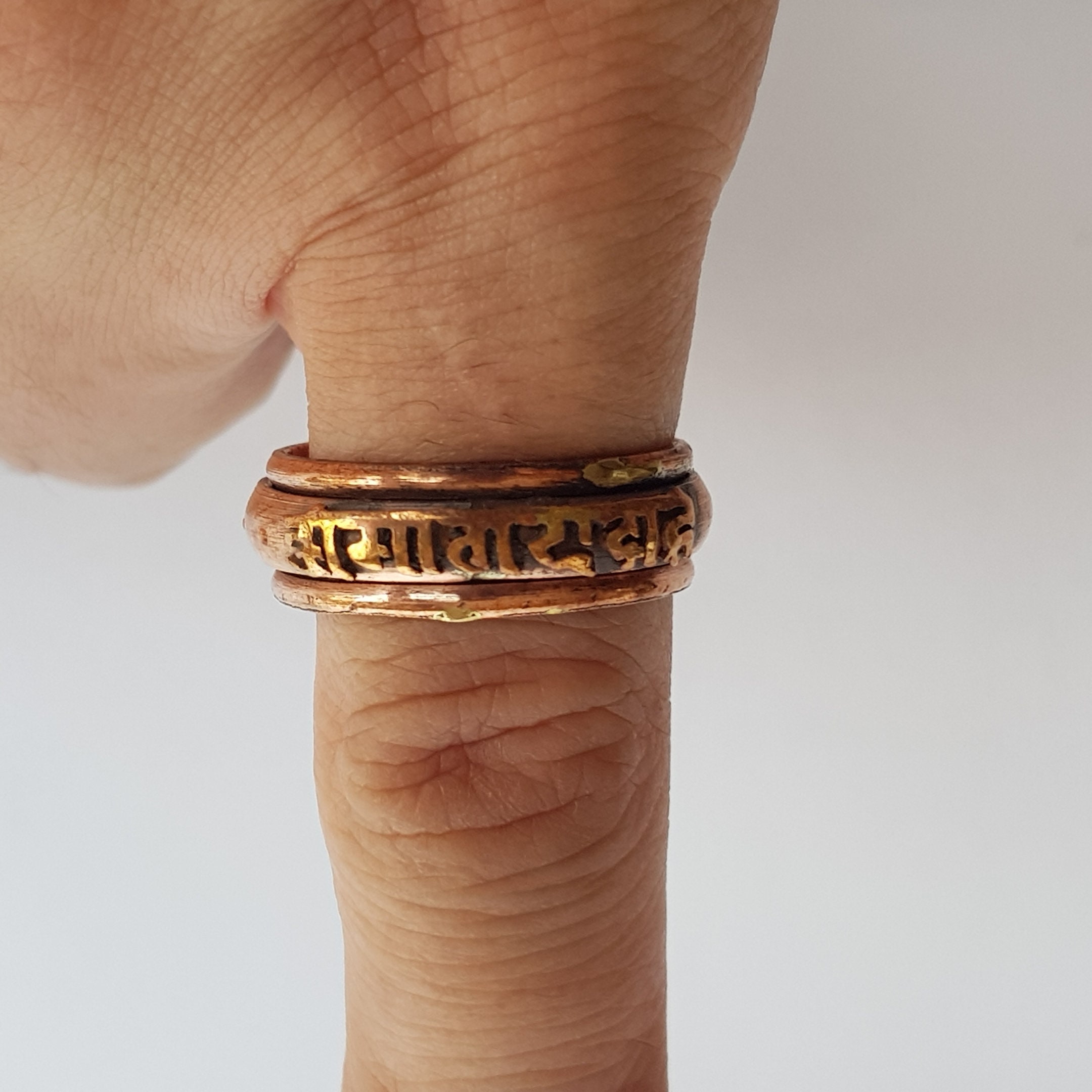 Pure Copper Ring With Om Mani Padme Hum Mantra, Handmade in Nepal - Etsy UK