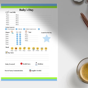 Infant Daily Log Printable, Baby Daily Log, Infant Activity Manager ...