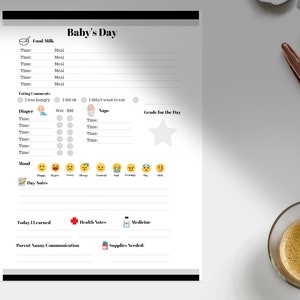 Infant Daily Log Printable, Baby Daily Log, Infant Activity Manager ...