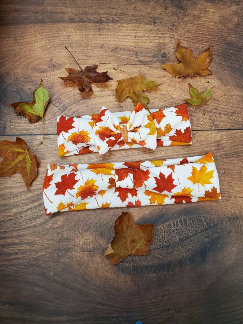 Fall Leaves Mommy and Me Matching Headbands, Mom and Daughter Matching ...