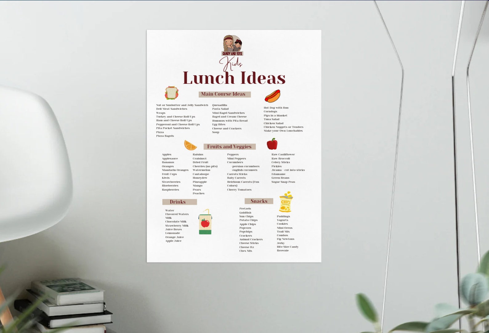 Kids Meal Planner Kids Lunch Ideas Printable School Lunch Meal - Etsy